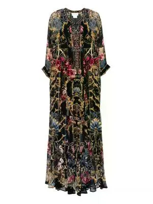 Camilla Floral-print Dress - Black
