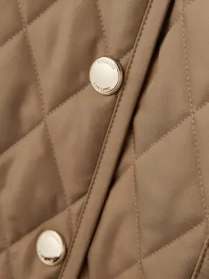Burberry Quilted Shell Jacket With Corduroy Trim - Brown