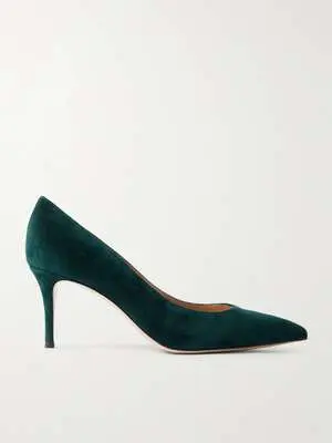 GIANVITO ROSSI 70 Suede Pumps - Dark Green