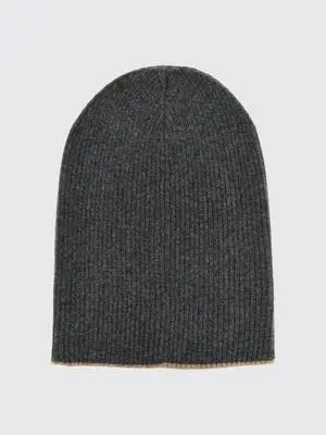 Brunello Cucinelli Ribbed Beanie Grey