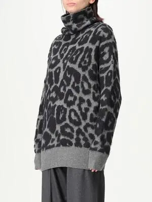 Stella McCartney Leopard Print Turtleneck Sweater - Black
