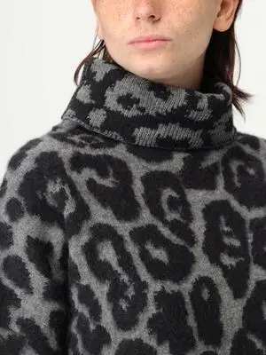 Stella McCartney Leopard Print Turtleneck Sweater - Black
