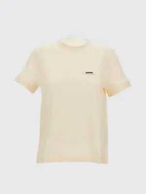 Jacquemus JACQUEMUS Short Sleeve Stretch-Cotton Crewneck T-Shirt Beige