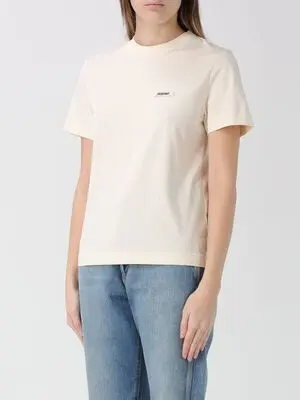 Jacquemus Short Sleeve Stretch-cotton Crewneck T-shirt - Beige