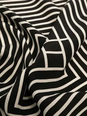 TOTEME Monogram Print Silk Square Scarf With Contrasting Logo