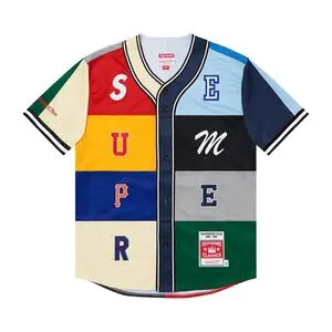Supreme X Mitchell & Ness Patchwork Baseball Jersey - Multicolor