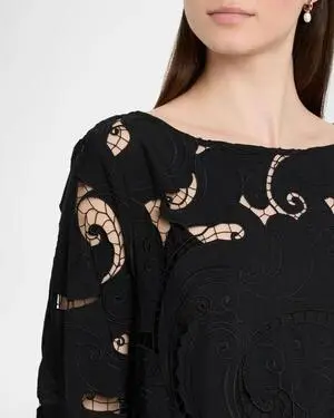 UNGARO Jackie Paisley-embroidered Midi Dress