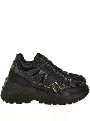 Versace Embellished Platform Sneakers - Black