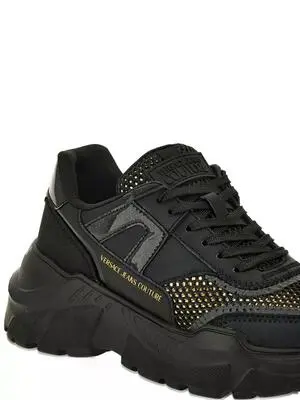 Versace Embellished Platform Sneakers - Black