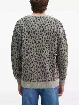 WACKO MARIA Leopard-print Crew Neck Sweater