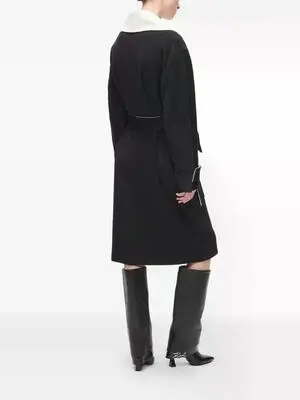 Karl Lagerfeld Belted Coat With Contrast Collar