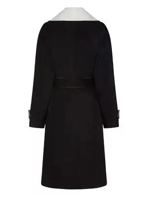 Karl Lagerfeld Belted Coat With Contrast Collar