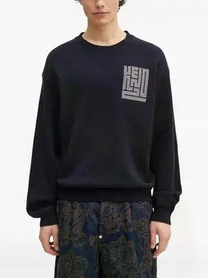 Kenzo Kamon Intarsia Logo Crew Neck Sweater
