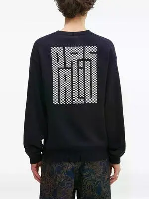 Kenzo Kamon Intarsia Logo Crew Neck Sweater
