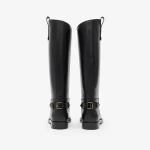 Burberry Leather Cavalier Boots - Black