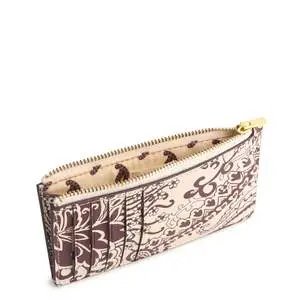 VERA BRADLEY Linear Card Case In Eclectic Paisley Cottage Cream