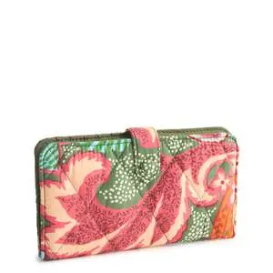VERA BRADLEY Tab Wallet In Leaf Me Not Paisley - Green/orange