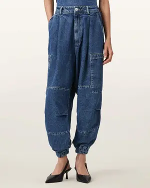 ALLSAINTS Sol Tapered Denim Cargo Jeans - Blue