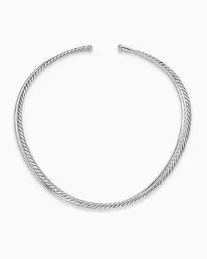 David Yurman Bold Crossover Collar Necklace - All Sterling Silver