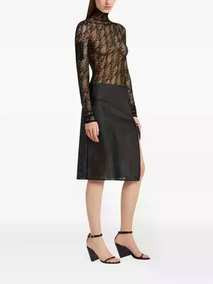 COURREGES Lace-panel High-neck Top