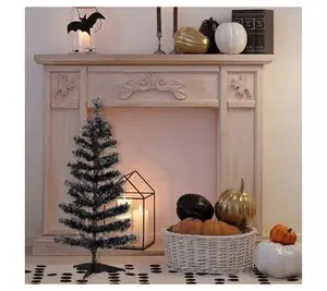 NORTHLIGHT Tinsel Halloween Tree 3' Black Unlit