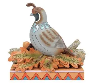 JIM SHORE Heartwood Creek Quail Sitting On Leav Es Figurine - One-color