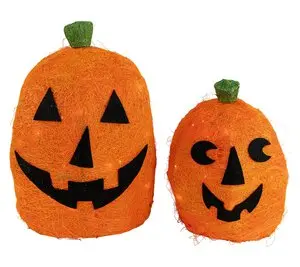NORTHLIGHT Prelit Jack O' Lanterns Yard Hallowe N Decors 2pc - One-color