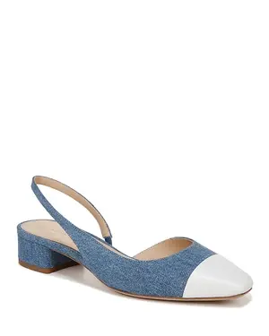 Veronica Beard Cecile Slingback Pumps - Coconut/mid Blue