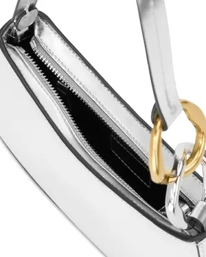Staud Ollie Leather Shoulder Bag - Chrome Leather