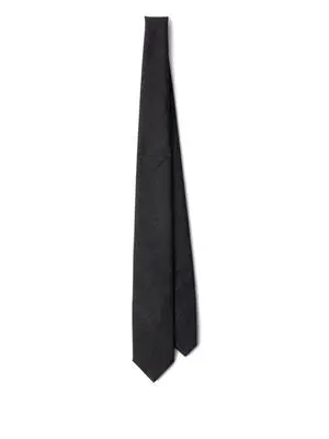 Prada Triangle-motif Wool Neck Tie - Grey