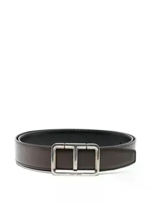 TOM FORD T-buckle Leather Belt - Brown