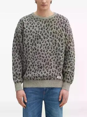 WACKO MARIA Leopard-print Crew-neck Sweater