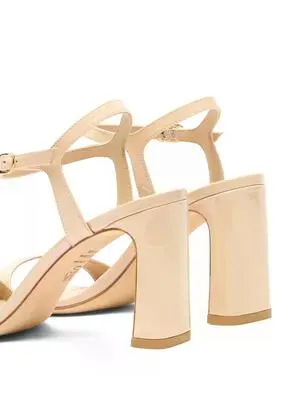 STUART WEITZMAN 85mm Babette 85 Patent Leather Ankle-strap Sandals - Neutrals