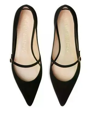 STUART WEITZMAN Emilia Pointed-toe Ballet Flats - Black