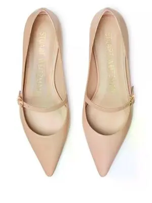 STUART WEITZMAN Emilia Pointed-toe Ballet Flats - Neutrals