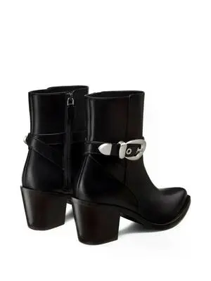STUART WEITZMAN Maven Buckle-strap Leather Boots