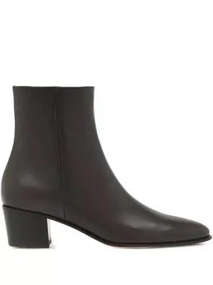 GIANVITO ROSSI Zip-detail Leather Ankle Boots - Brown