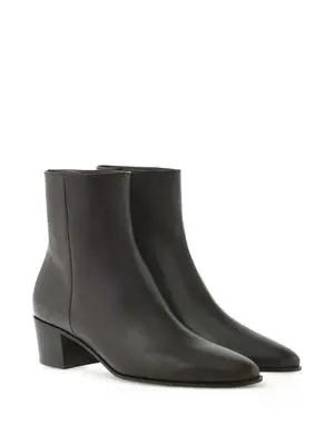 GIANVITO ROSSI Zip-detail Leather Ankle Boots - Brown