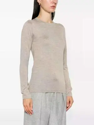 Brunello Cucinelli Long-sleeve Round-neck Sweater - Neutrals