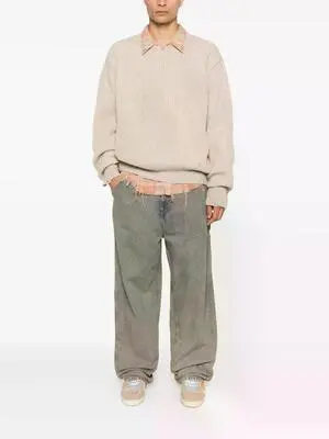 MAISON MARGIELA V-neck Ribbed Knit Sweater