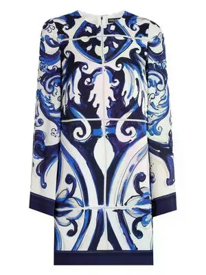 Dolce & Gabbana Majolica-print Mini Dress - Blue
