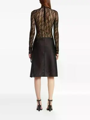 COURREGES Lace High-neck Top - Black