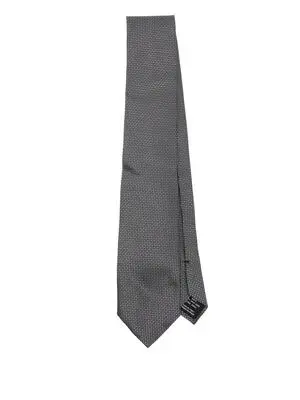 TOM FORD Geometric Jacquard Tie - Grey