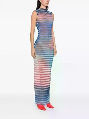 JEAN PAUL GAULTIER Sleeveless Striped Dress - Blue