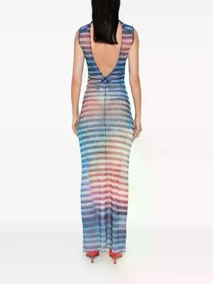 JEAN PAUL GAULTIER Sleeveless Striped Dress - Blue