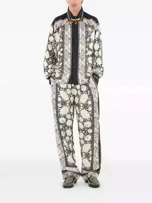 Roberto Cavalli Floral-print Silk Trousers