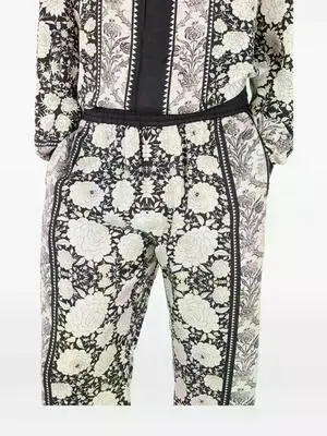Roberto Cavalli Floral-print Silk Trousers