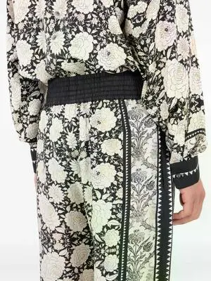 Roberto Cavalli Floral-print Silk Trousers