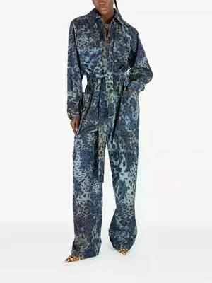 Roberto Cavalli Animal-print Belted Jumpsuit