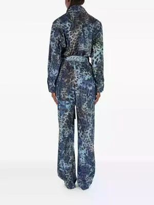 Roberto Cavalli Animal-print Belted Jumpsuit